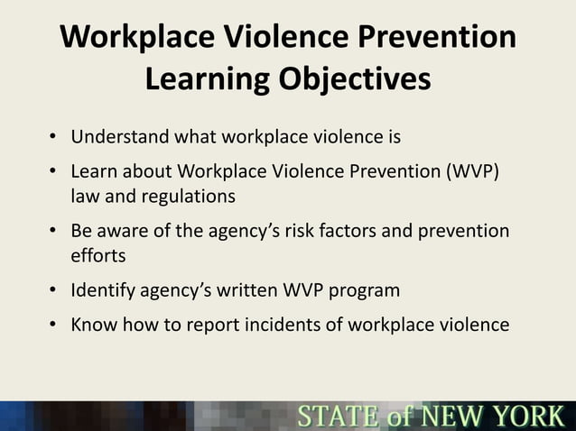 Workplace Violence Prevention Training | PPTX | Human Resources | Business