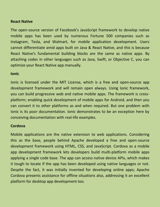 Most recommended android app development frameworks for app development ...