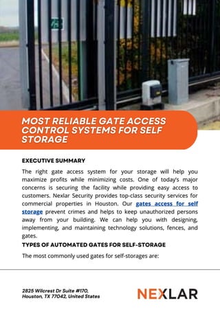 Most Reliable Gate Access Control Systems for Self Storage.pdf ...