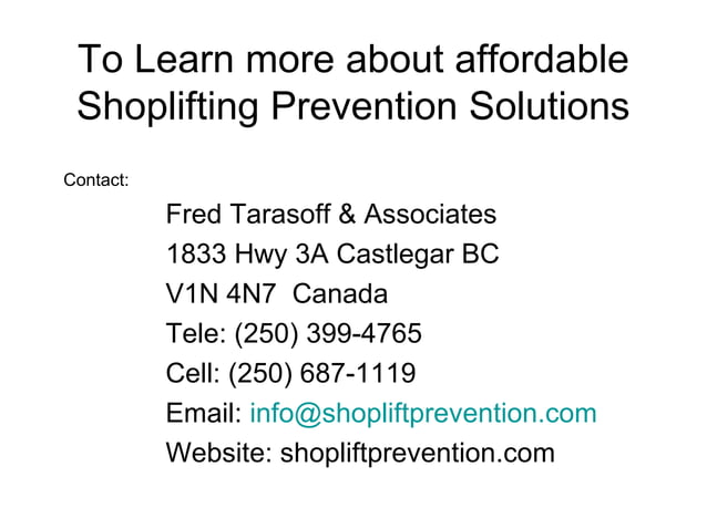 Most shoplifted items | PPT