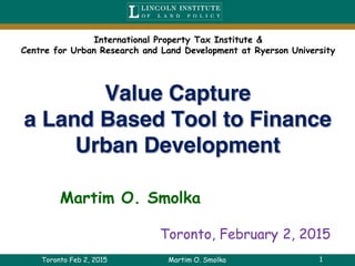 Value Capture: A Land Based Tool to Finance Urban Development | PDF