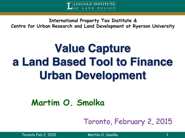 Value Capture: A Land Based Tool to Finance Urban Development | PDF ...