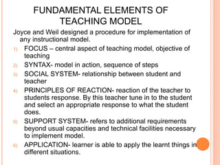 Model of Teaching | PPTX