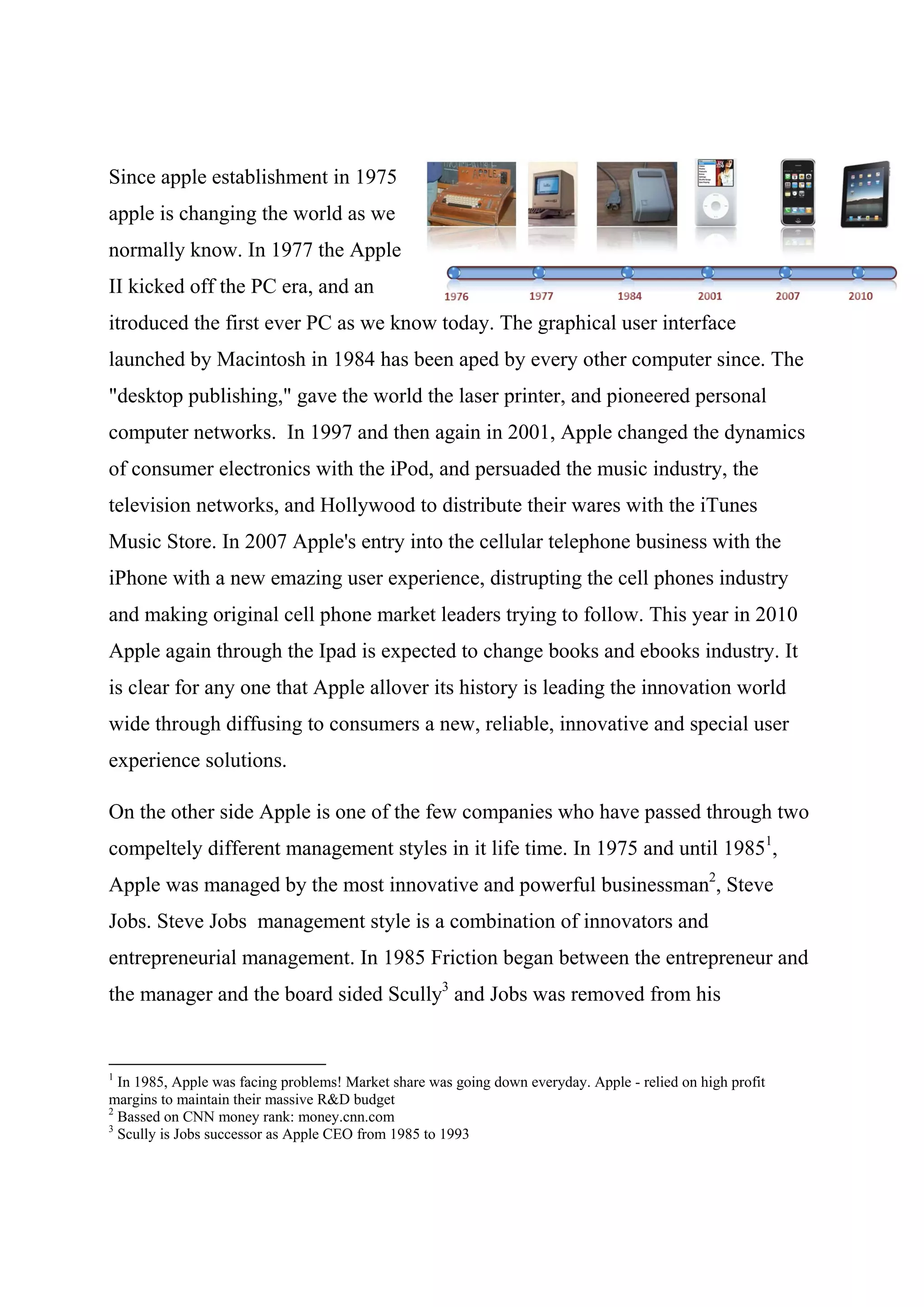 Apple Inc. Innovation Timeline | PDF