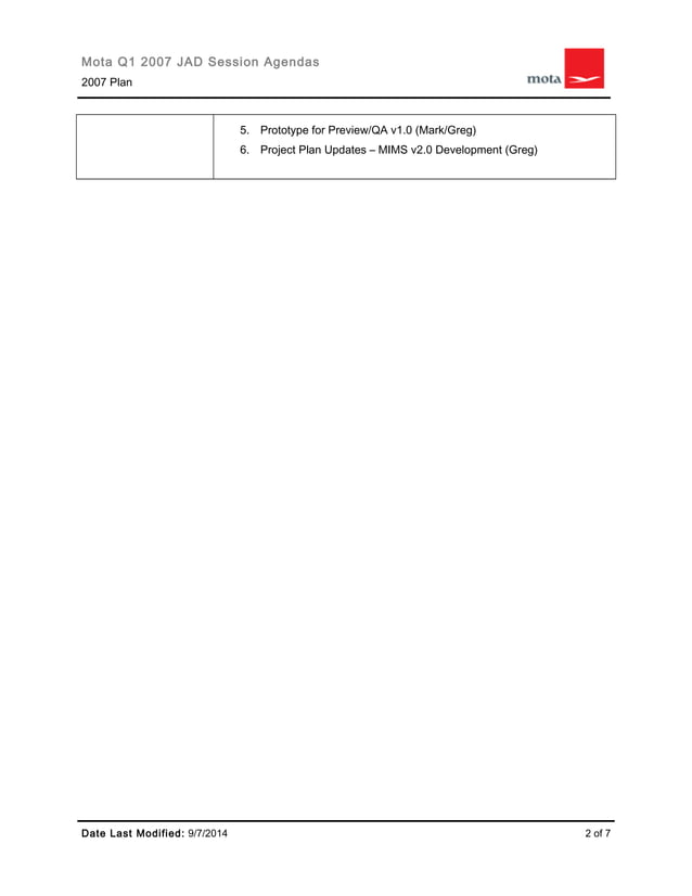 Organizational JAD Session Workshops - Agenda | PDF