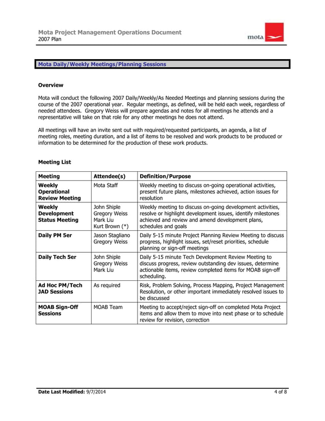 Organizational Operations Document