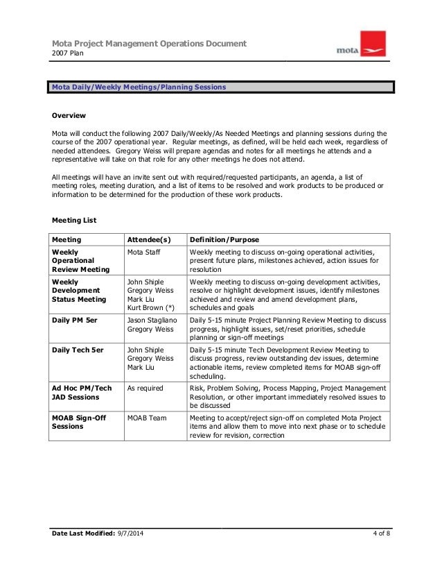 Organizational Operations Document