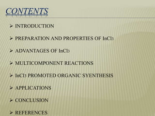 InCl3 catalyst | PPTX