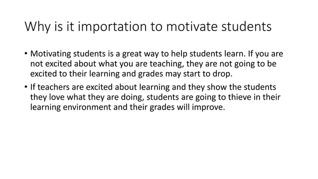 Motavation in the classroom | PPT
