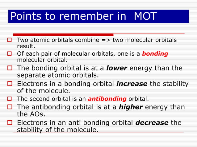 Molecular Orbital Theory basics | PPT