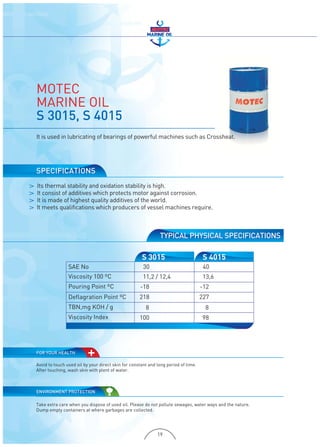 Motec marine oils | PDF