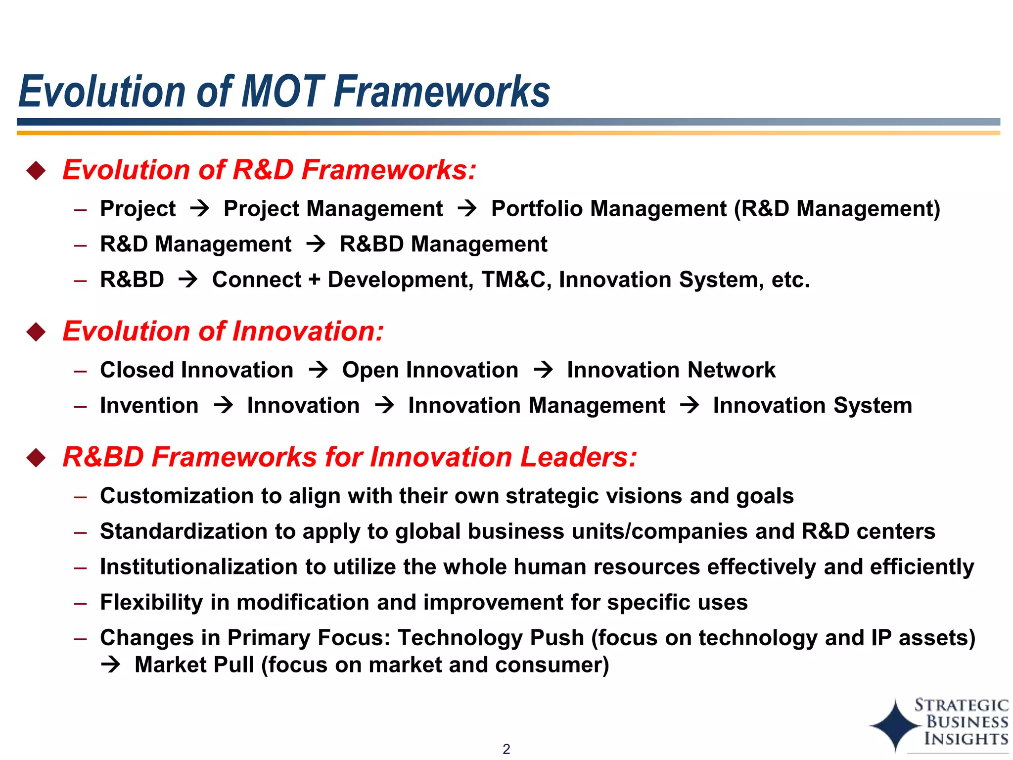 Technology Management Frameworks | PPTX