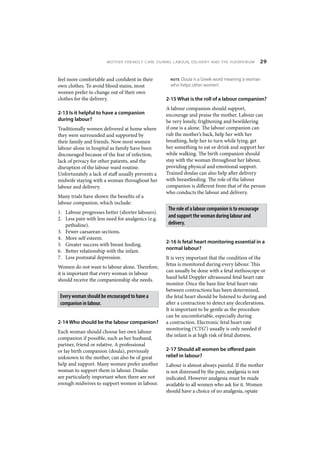 Mother and Baby Friendly Care: Mother friendly care during labour ...