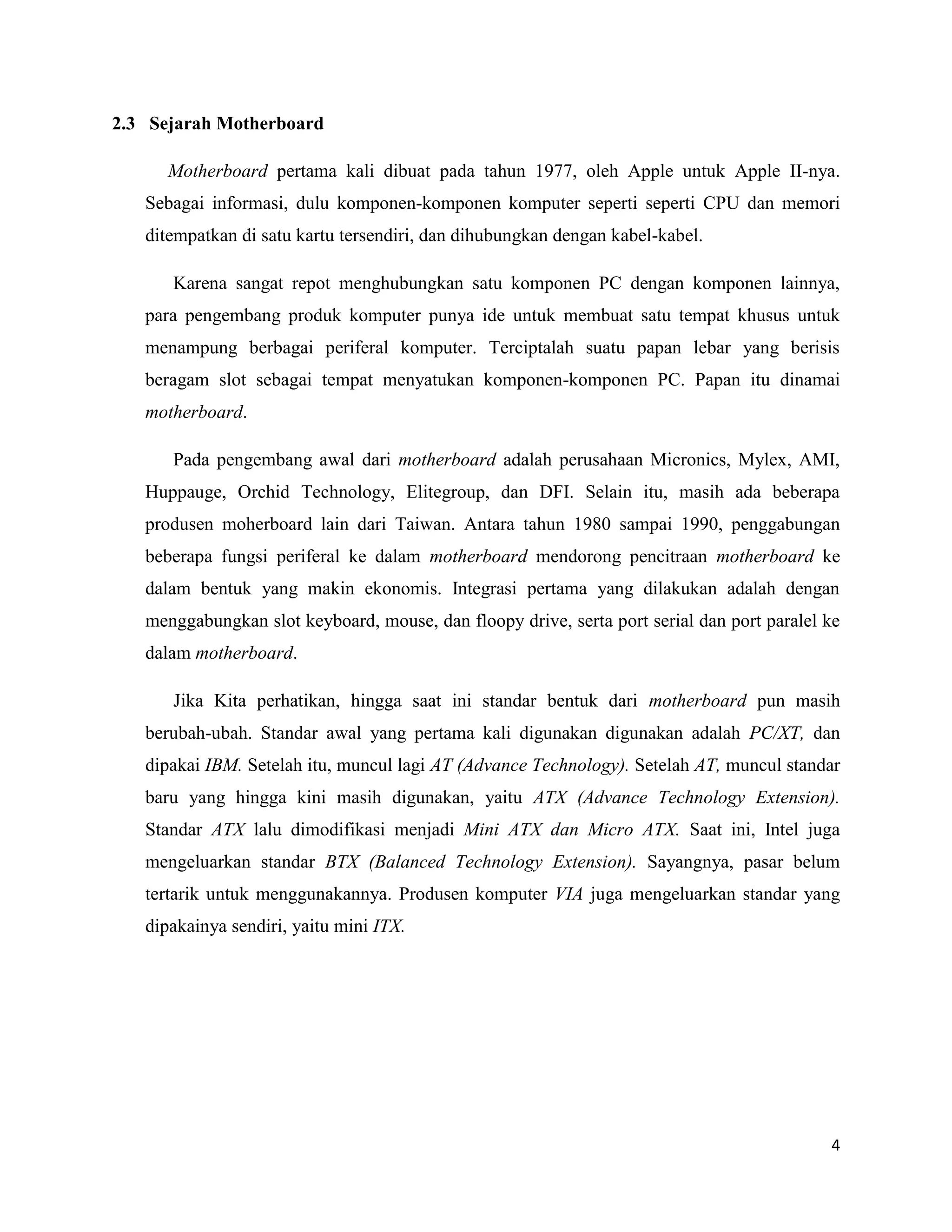 Makalah Komponen dalam Motherboard | DOCX