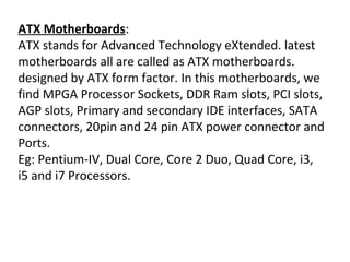 Basic of Computer Motherboard | PPT