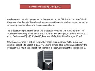 motherboard electronic components and their functions | PPTX