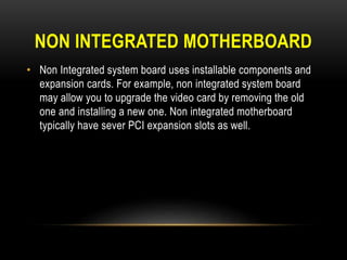 Motherboard | PPTX | Desktops | Computing