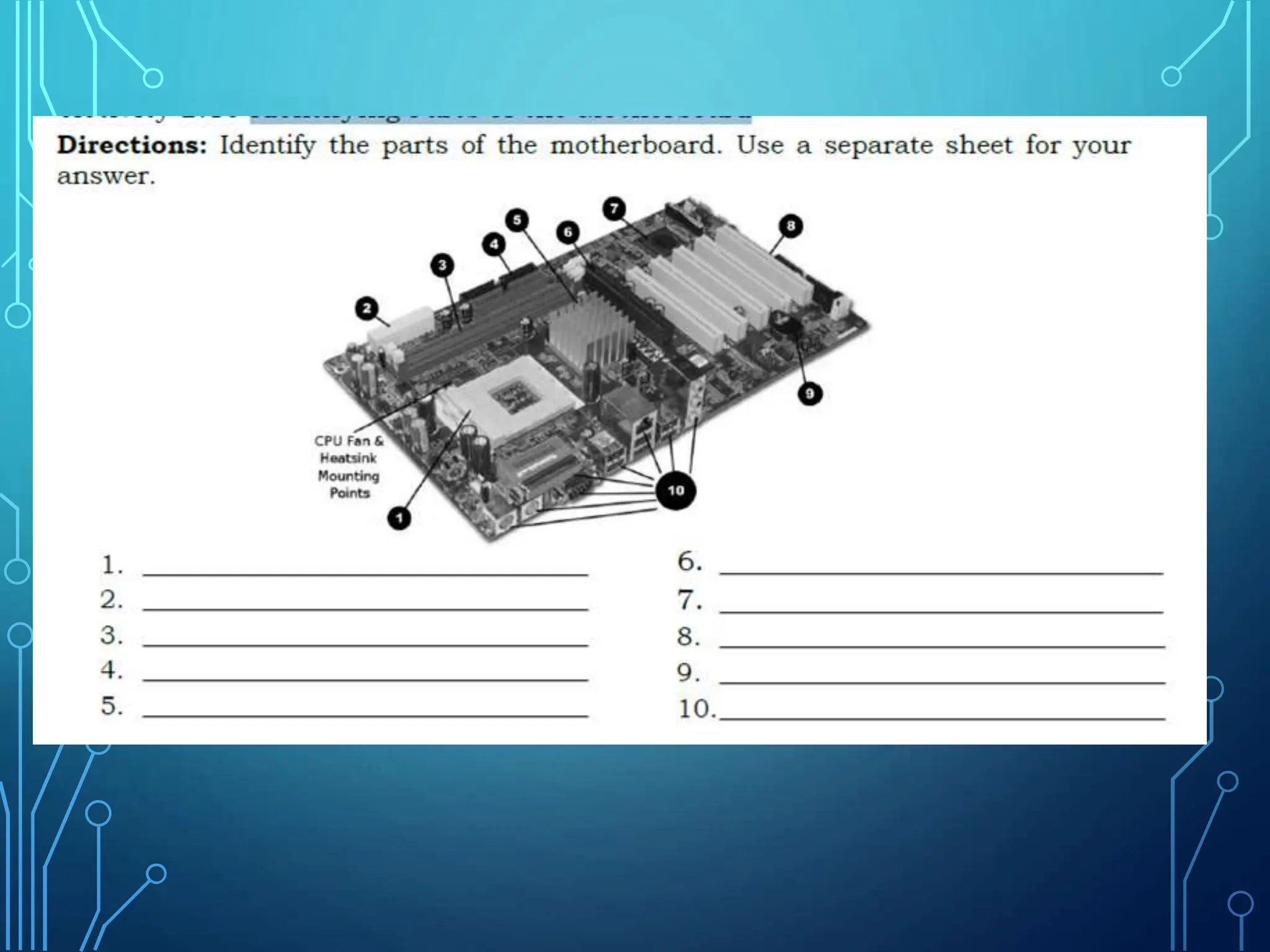 The Motherboard Parts and their Function | PPTX
