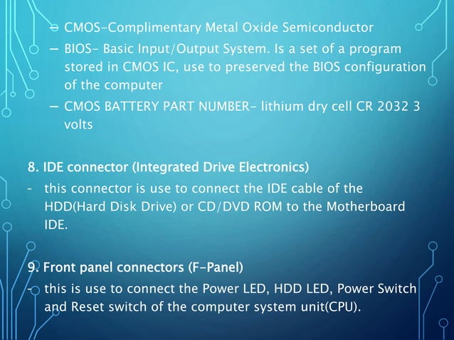 The Motherboard Parts and their Function | PPTX