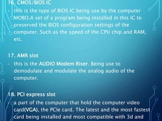 The Motherboard Parts and their Function | PPTX