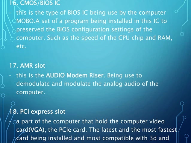 The Motherboard Parts and their Function | PPTX