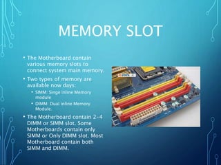 Motherboard, It's Functions and It's Components | PPTX