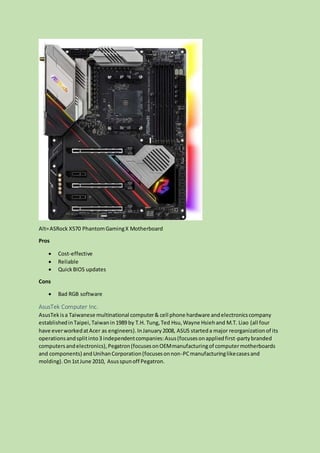 Motherboard manufacturers | DOCX