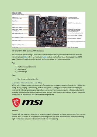 Motherboard manufacturers | DOCX