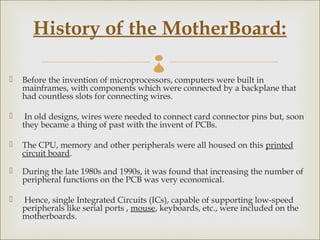 Motherboard of a pc | PPT