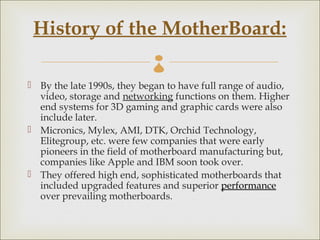 Motherboard of a pc | PPT