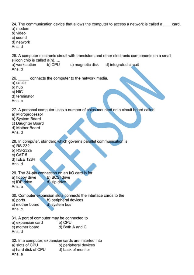 Computer Motherboard Questions and Answers | PDF