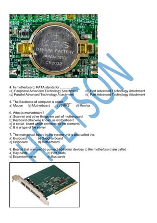 Computer Motherboard Questions and Answers | PDF