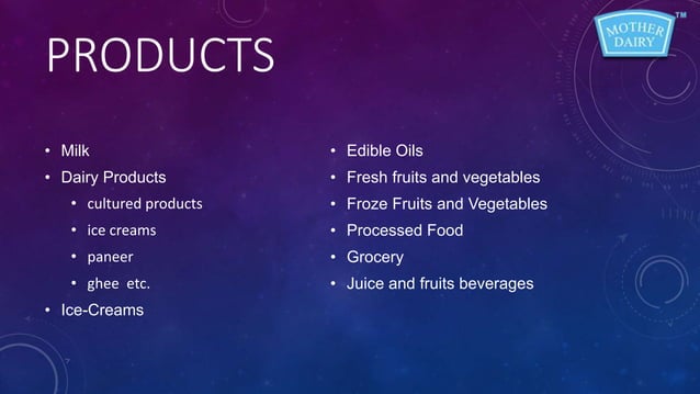 Mother dairy | PPT