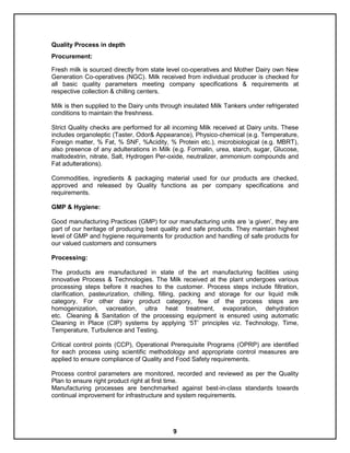 Mother dairy- A report | DOCX