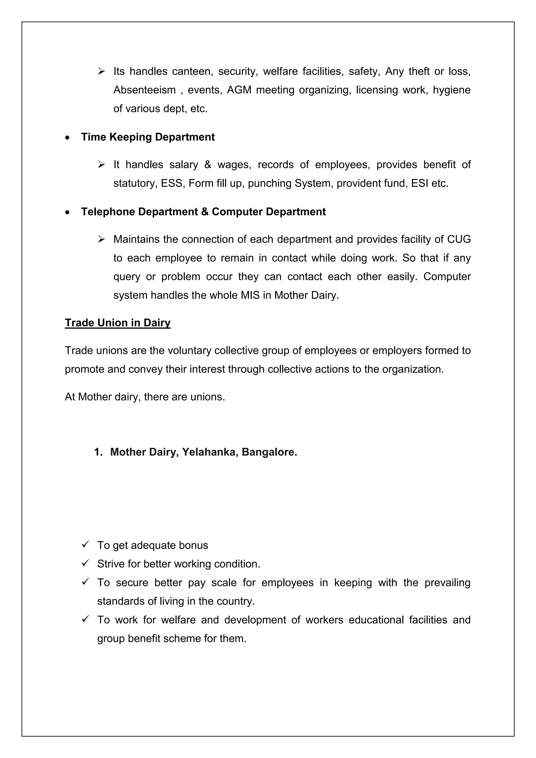 Mother dairy final report | DOCX