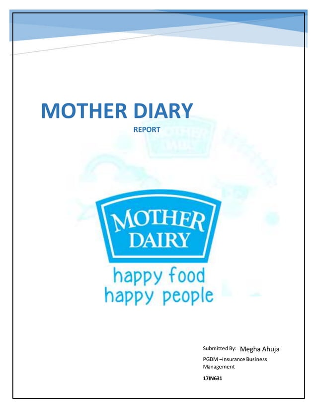 Report on Mother diary | PDF