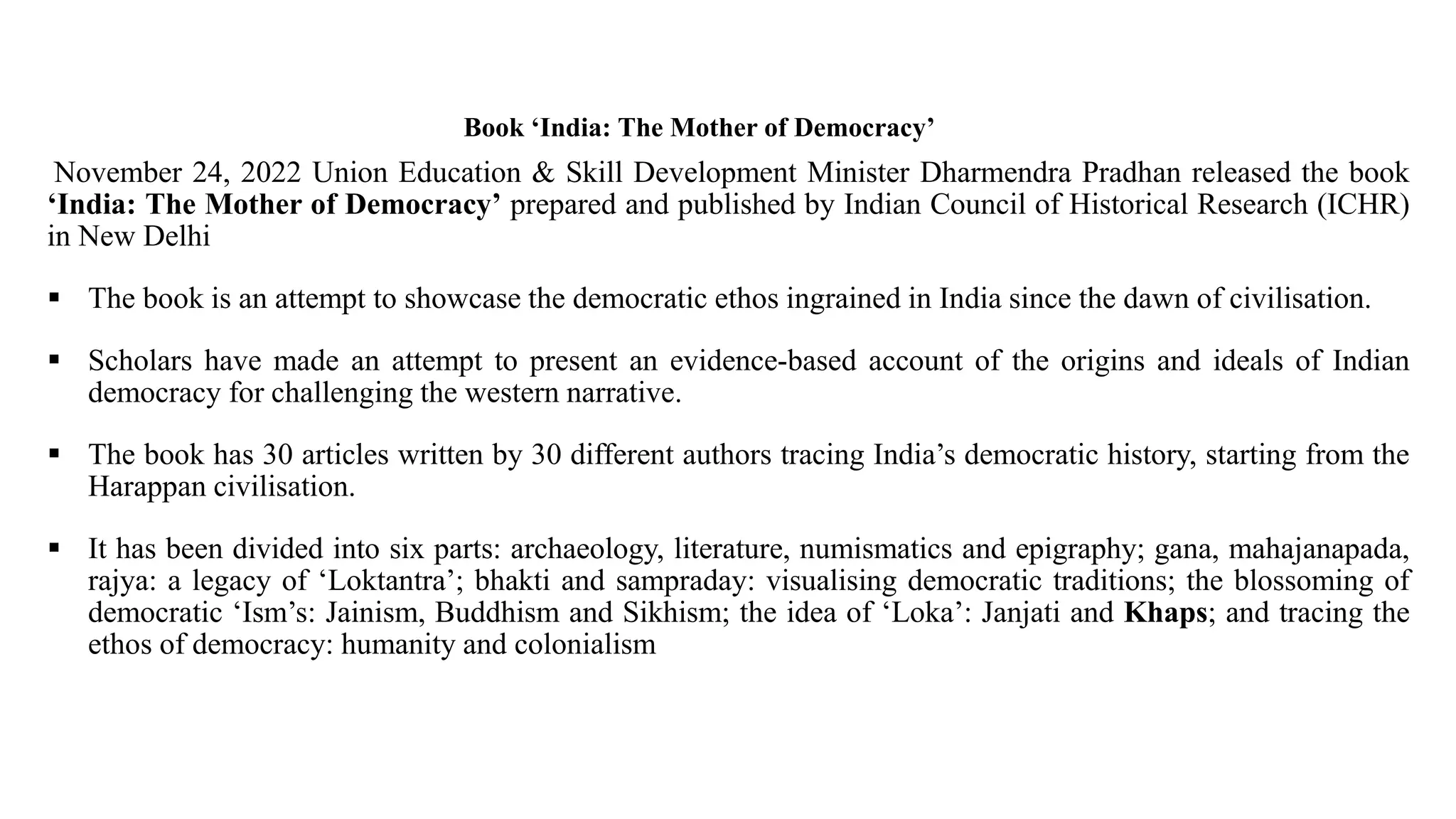 Mother of Democracy :Tracing the roots of Indian democracy ‘Bharat ...