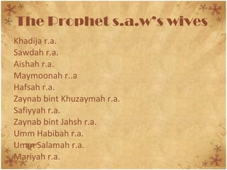 Mothers of the believers pt. 1 | PPT