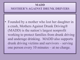 Mother’S Against Drunk Driving | PPT