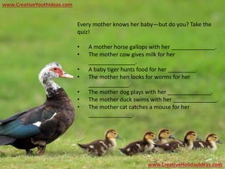 Mothers Day Activities - Baby Animals | PPTX