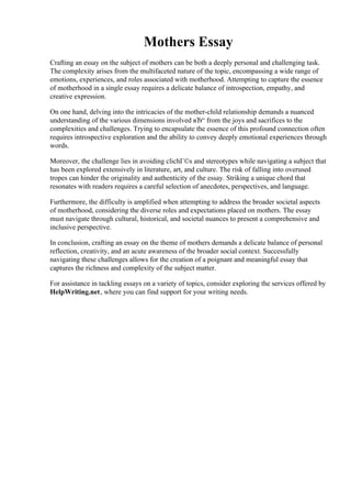 Mothers Essay.pdf