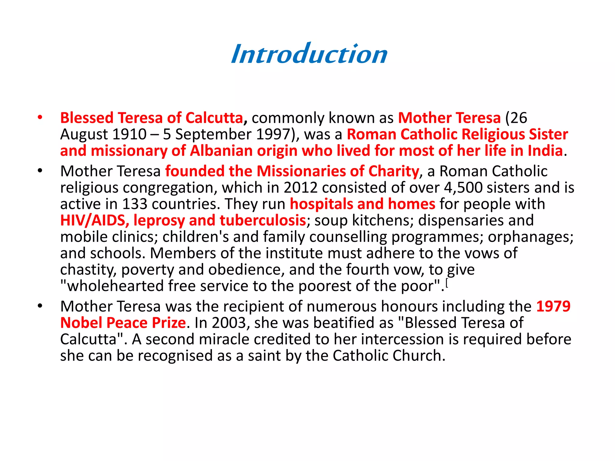 Mother teresa bb94th | PPTX