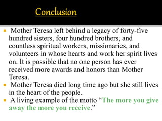 Mother teresa | PPTX