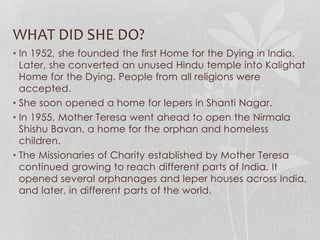 Mother teresa de Calcutta 202 | PPT