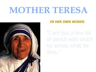 TRIBUTE TO MOTHER TERESA | PPT