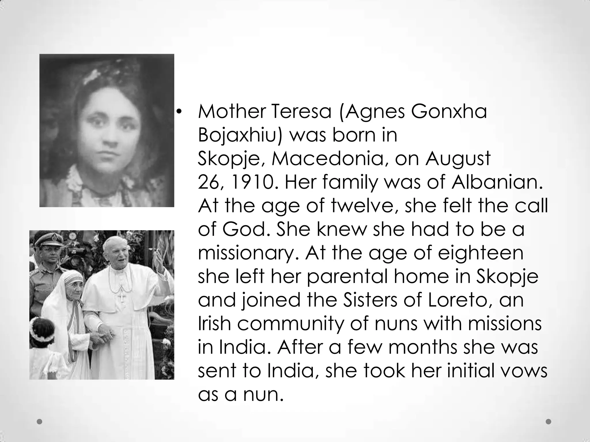 Mother teresa of calcuta | PPTX