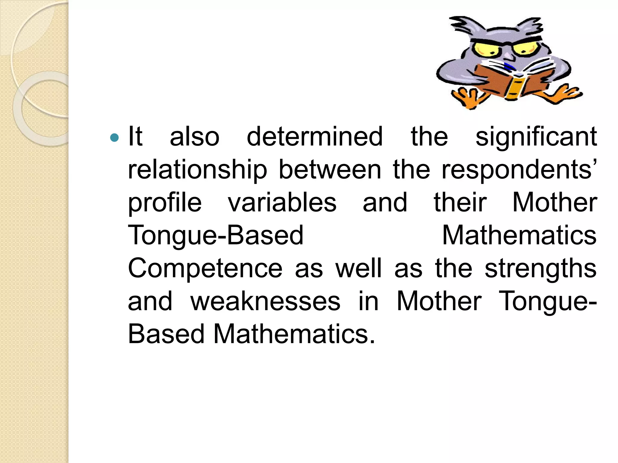 Mother Tongue Based Mathematics Iloko Langauage Competence | PPTX