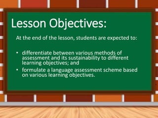 Language Assessment Strategies(lesson 2) | PPTX