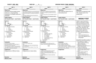 DLL in Grade 3 Mother Tongue Based | PDF