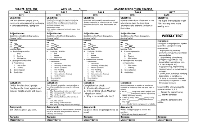 DLL in Grade 3 Mother Tongue Based